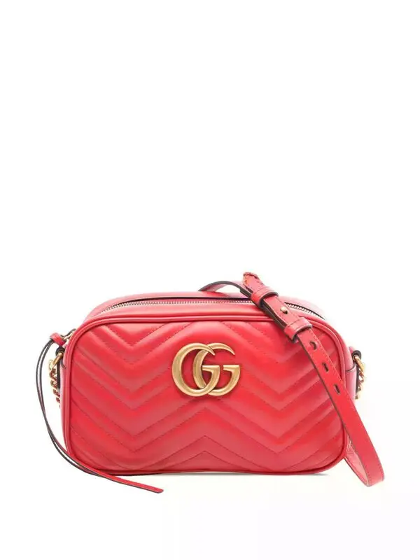 Gucci 2016-2026 Small Gg Marmont Matelasse Leather Crossbody Bag - Red