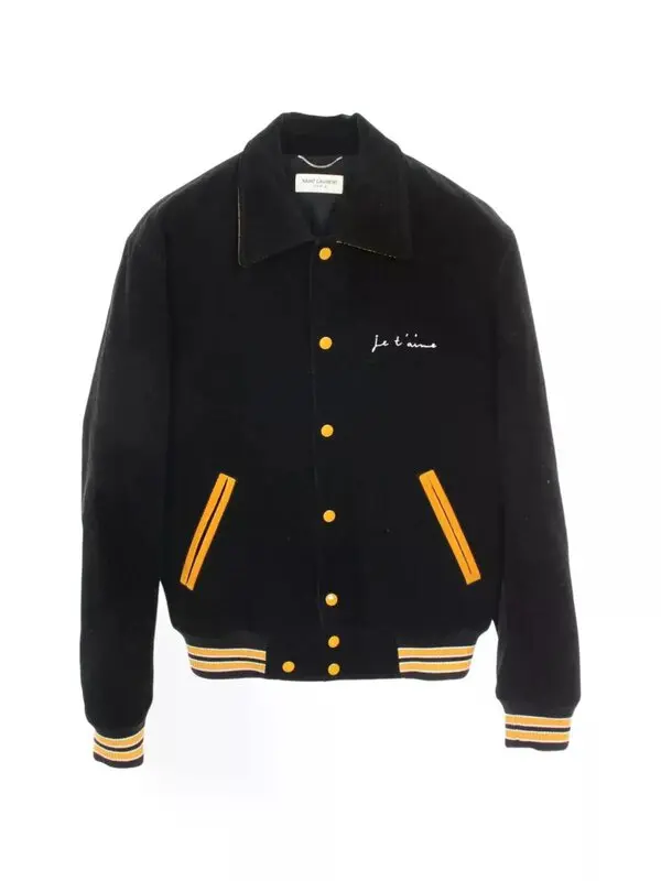 Saint Laurent Embroidered Long Sleeve Jacket - Black