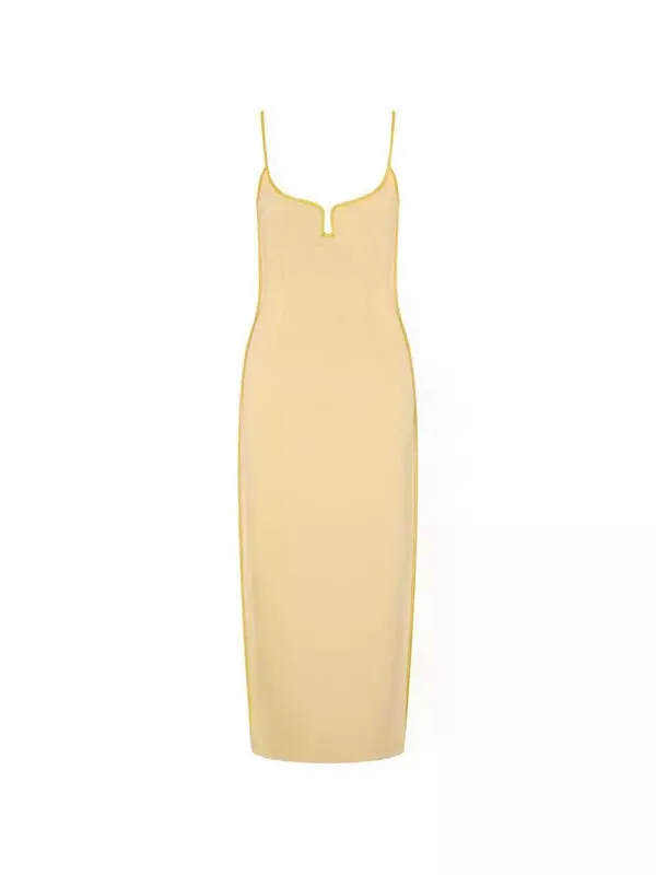 Paris Georgia Marlo Contrast-trim Midi Dress - Yellow