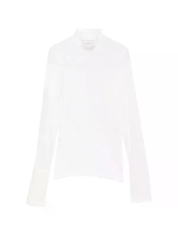 ALYSI High-neck Button-cuff Sweater - White