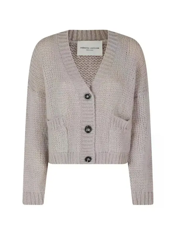 ROBERTO COLLINA Chunky-knit Button-up Cardigan - Neutrals