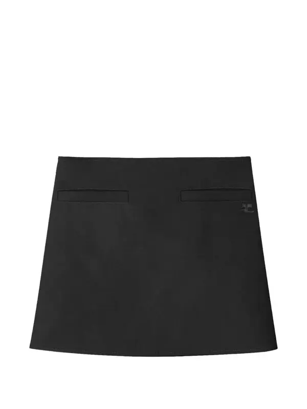 COURREGES Logo-embroidered A-line Mini Skirt - Black