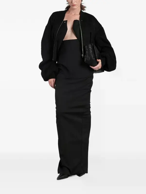 Rick Owens Cropped Oversized Bomber Jacket - Black