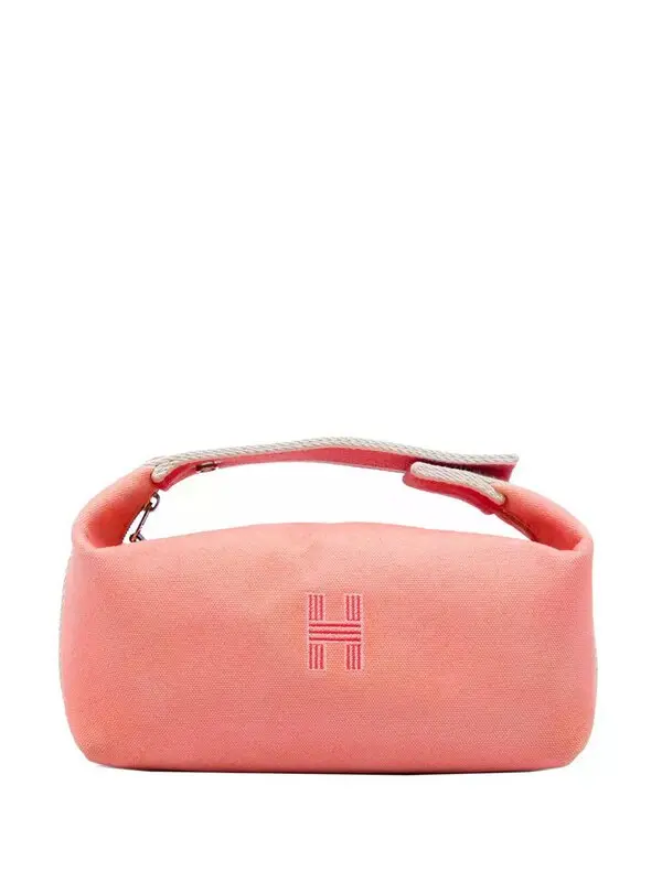Hermès 2000-2026 Small Toile Bride A Brac Case Vanity Bag - Pink