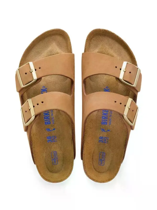 BIRKENSTOCK Arizona Nubuck Leather Sandals - Brown