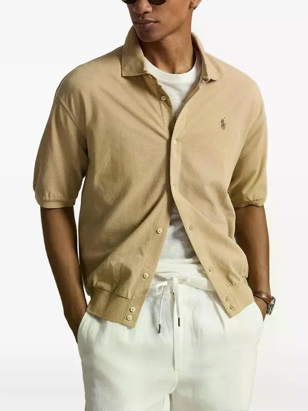 Polo Ralph Lauren Logo-embroidered Ribbed-trim Shirt