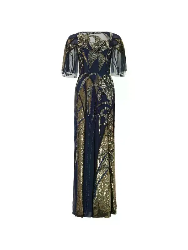 TEMPERLEY LONDON Sequin Embellished Mariana Maxi Dress - Blue