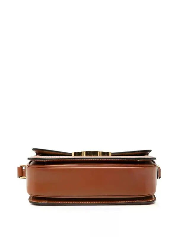 Celine Triomphe Coated Canvas And Calfskin Crossbody Bag - White
