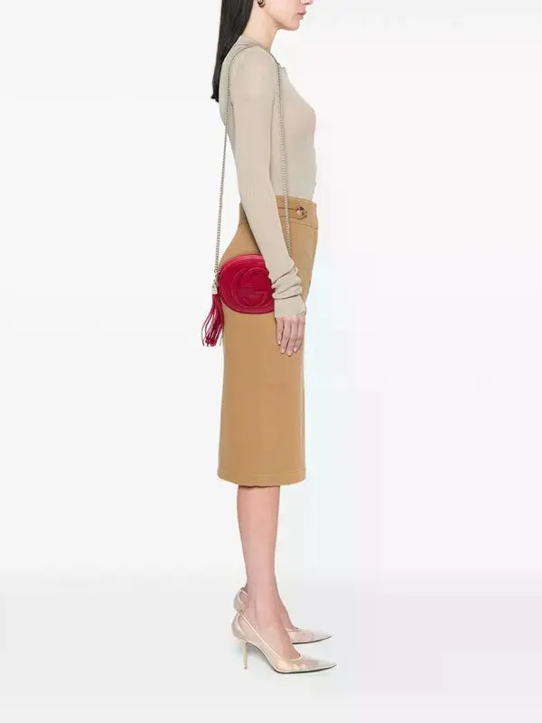 Gucci 2016-2026 Mini Pebbled Calfskin Soho Chain Crossbody Bag - Red
