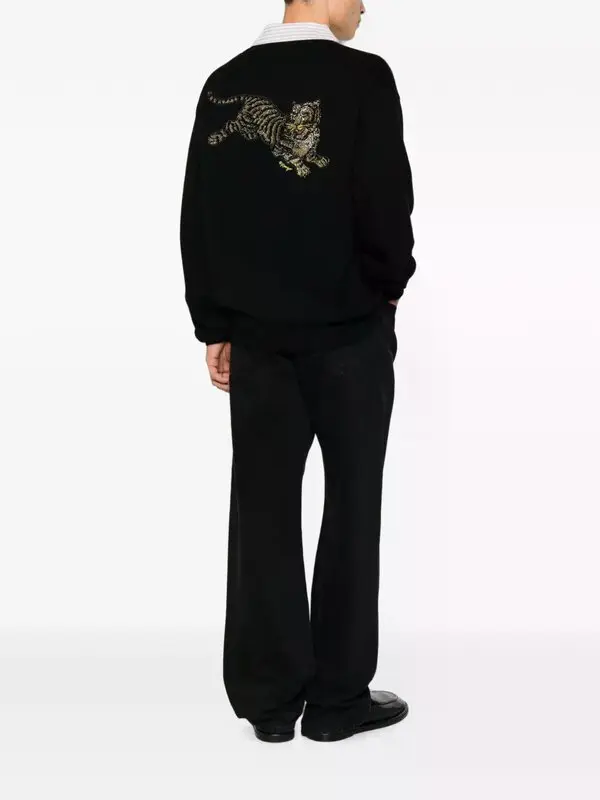 Kenzo Beaded Tiger-motif Cardigan