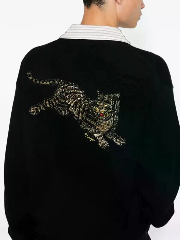 Kenzo Beaded Tiger-motif Cardigan