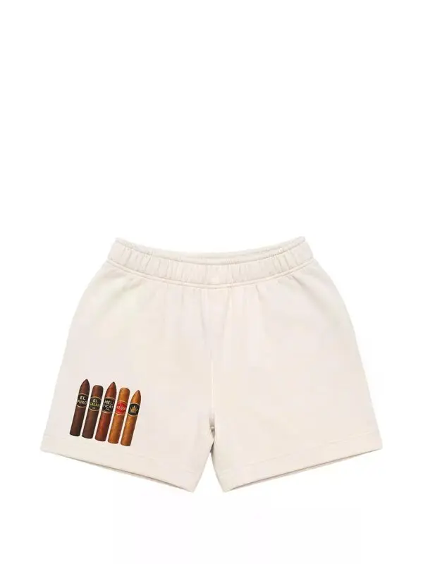 MELT Cigar Print Cotton Shorts - Neutrals