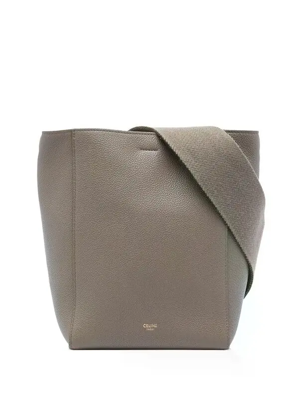 Celine 2019 Small Soft Grained Calfskin Seau Sangle Bucket Bag - Brown