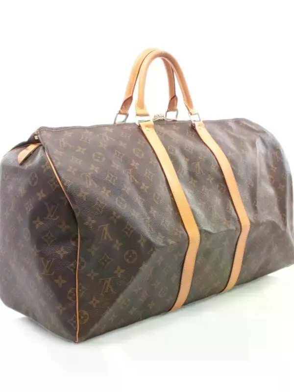 LOUIS VUITTON 2000 55 Keepall Boston Monogram Luggage Bag - Brown