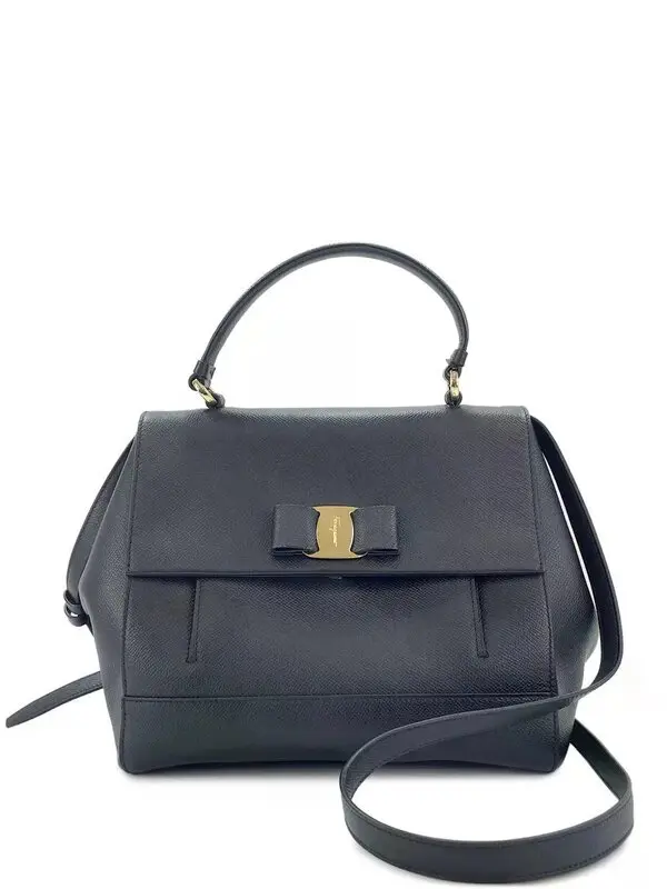 FERRAGAMO Vara Bow Handbag - Black