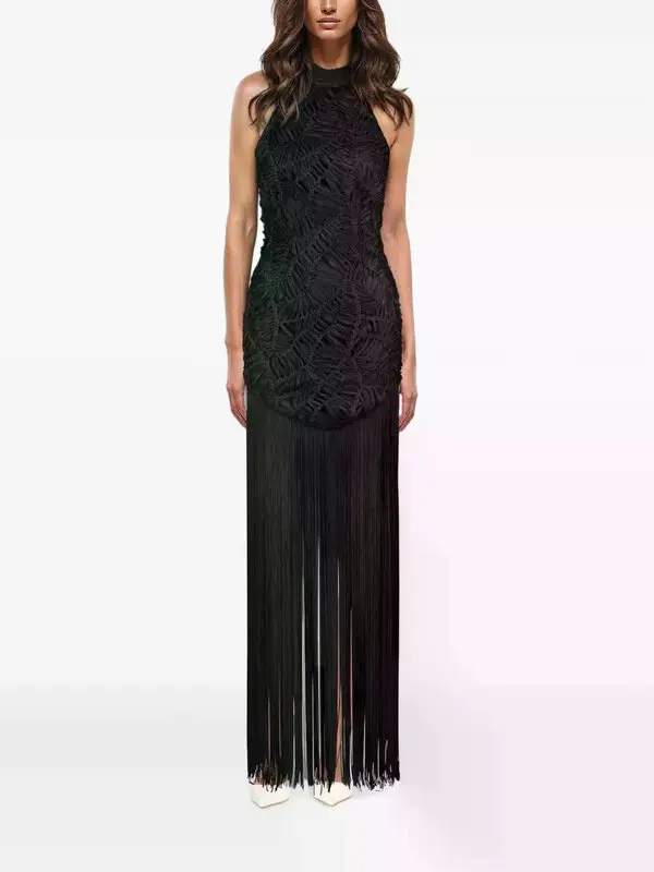 ATOIR Elle Fringe-detail Ruched Maxi Dress