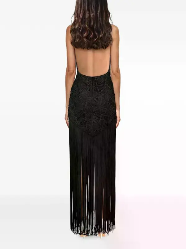 ATOIR Elle Fringe-detail Ruched Maxi Dress
