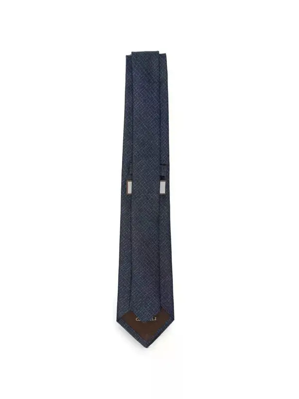 Canali Geometric-pattern Silk Tie