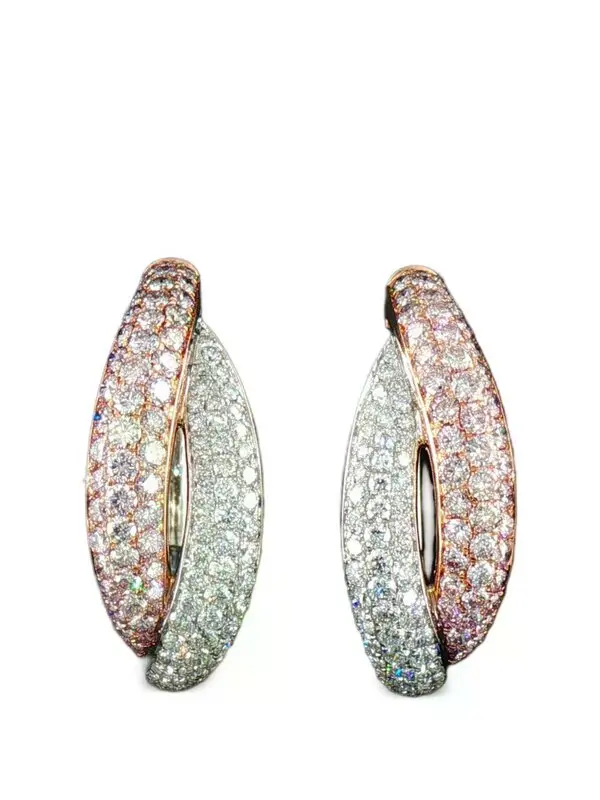 HYT JEWELRY Diamond Hoop Earrings - Silver