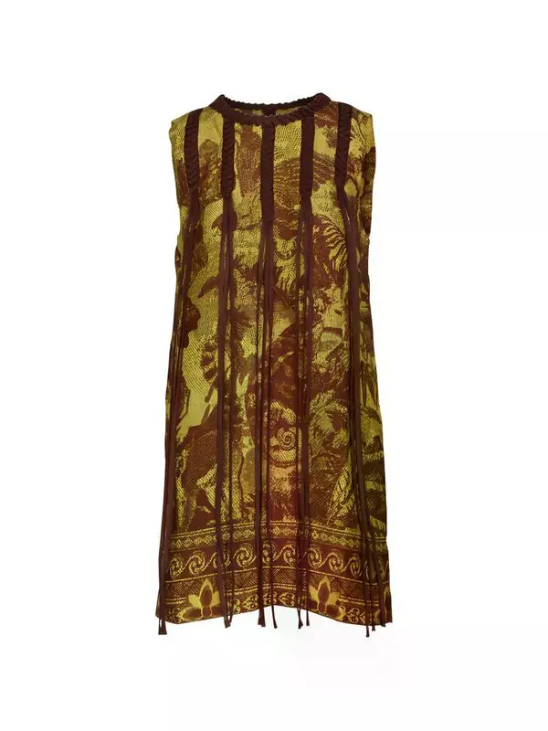 ALEMAIS Braided-fringe Mini Dress - Green