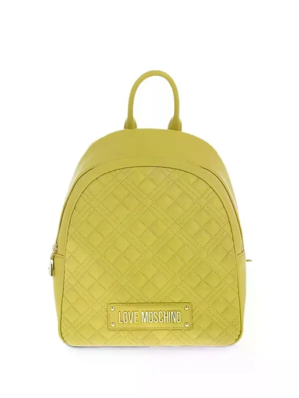 Moschino Quilted-design Logo-embellished Backpack - Green