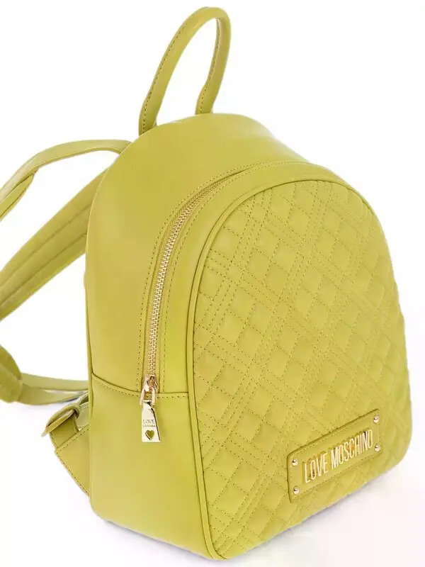 Moschino Quilted Logo Plaque Backpack - Green