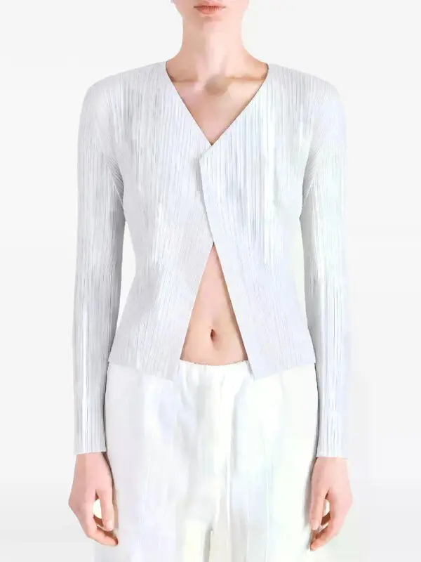 Issey Miyake Pleated V-neck Cardigan