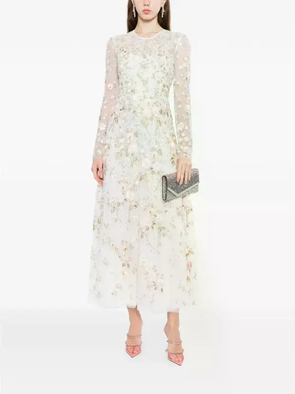 NEEDLE & THREAD Garden Rose Ankle Gown - Neutrals