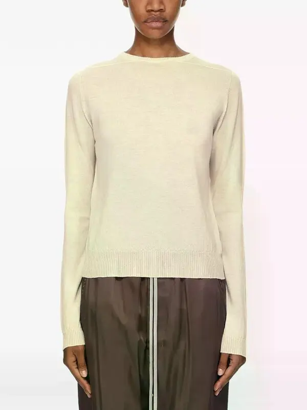 Rick Owens Ribbed-trim Fine Knit Sweater - Neutrals