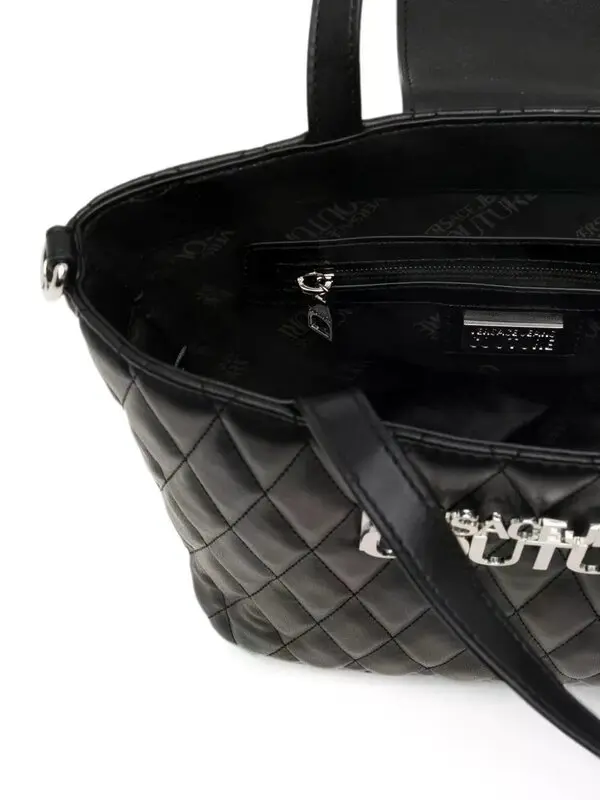 Versace Quilted Logo-plaque Tote Bag