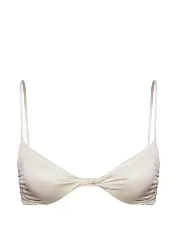 SALT & WAVE Twist-detail Bikini Top - White