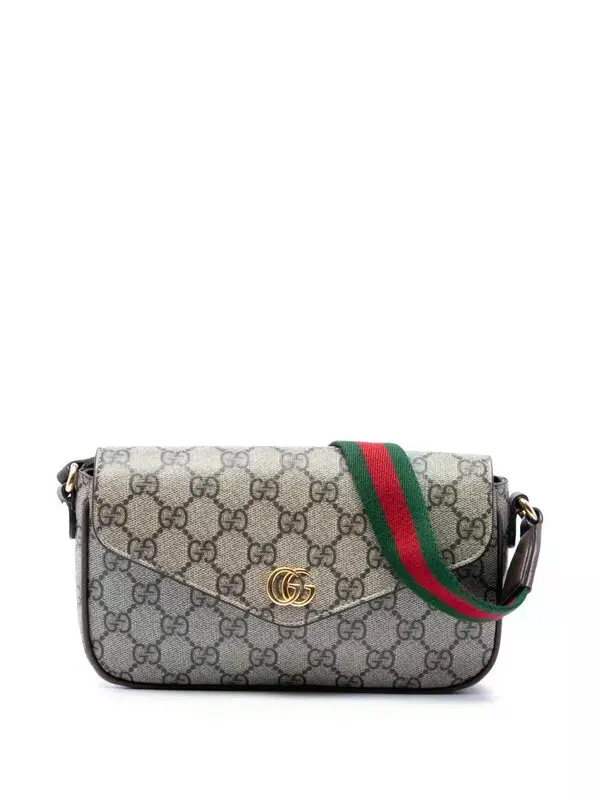Gucci 2016-2026 Gg Supreme Web Ophidia Pochette Crossbody Bag - Neutrals