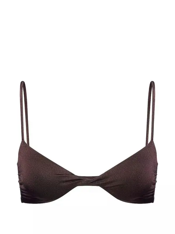SALT & WAVE Twist-detail Bikini Top - Brown