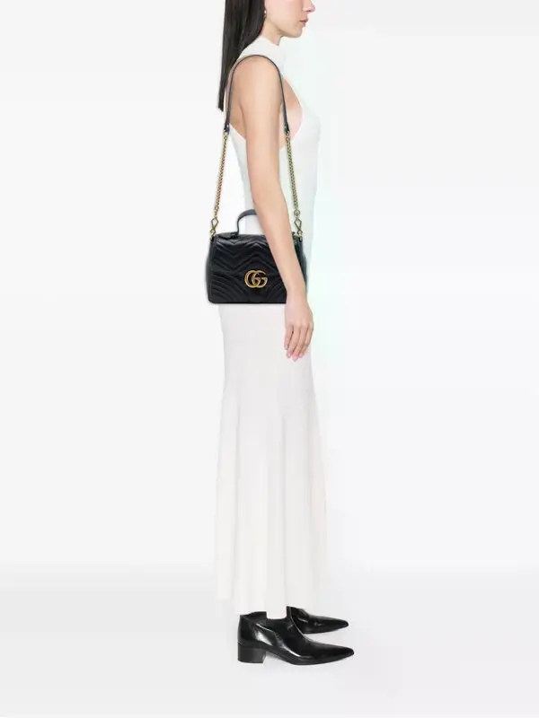 Gucci Gg Marmont Matelassé Leather Top Handle Bag Satchel