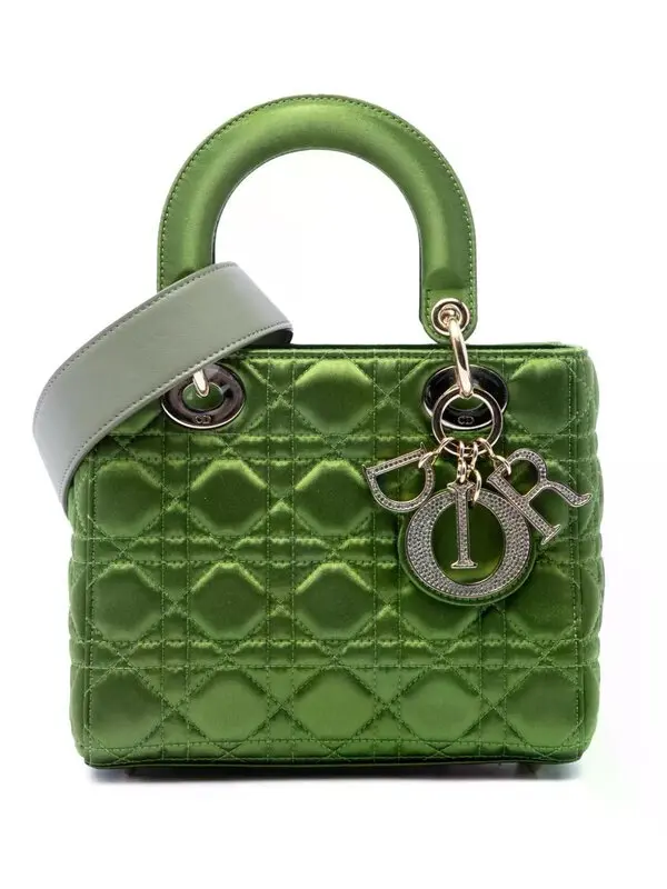 Dior 2019 Small Satin Cannage My Abcdior Lady Satchel - Green