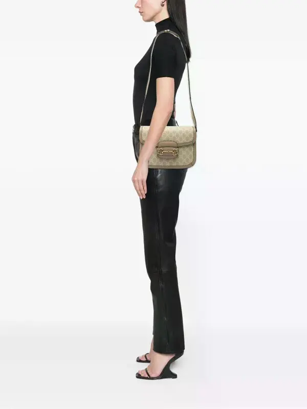 Gucci 2016-2026 Medium Gg Supreme Horsebit 1955 Shoulder Bag - Neutrals