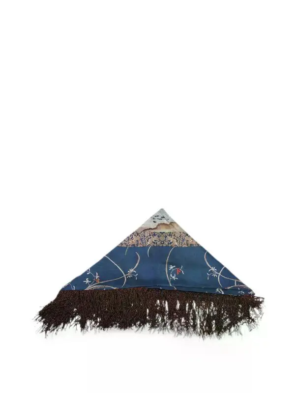 PIERRE-LOUIS MASCIA Fringe-trim Floral-print Scarf - Blue