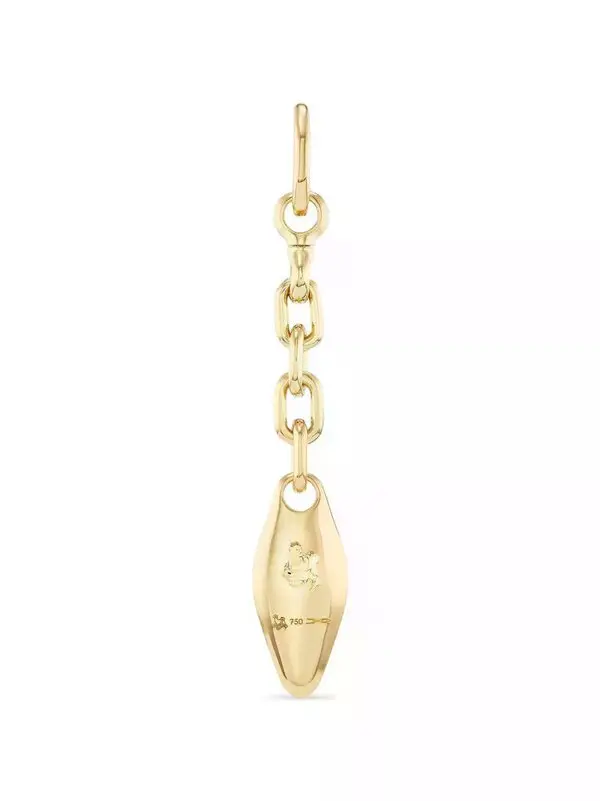 UNIFORM OBJECT 18k Yellow Diamond Engraved Letter Cable Chain Charm