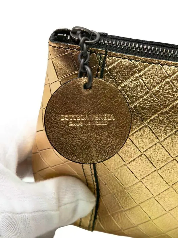 Bottega Veneta Metallic Nappa Intrecciomirage Pouch