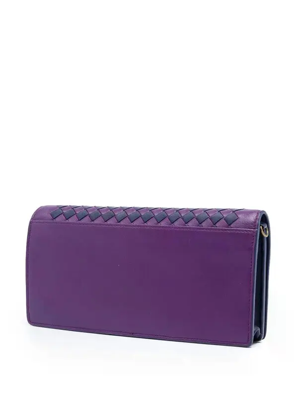 Bottega Veneta Nappa Intrecciato Continental Wallet On Chain - Purple