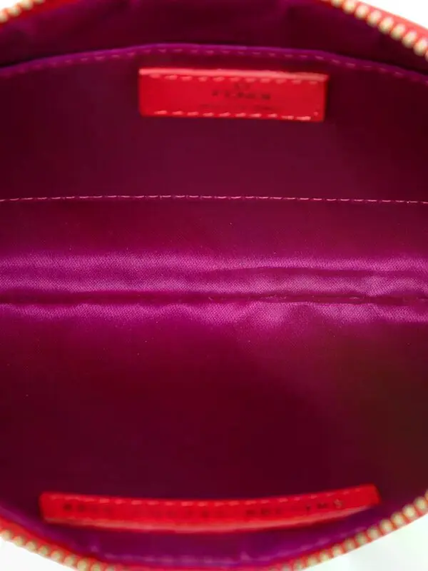 Fendi Zucchino Embossed Nappa Tassel Handbag - Red