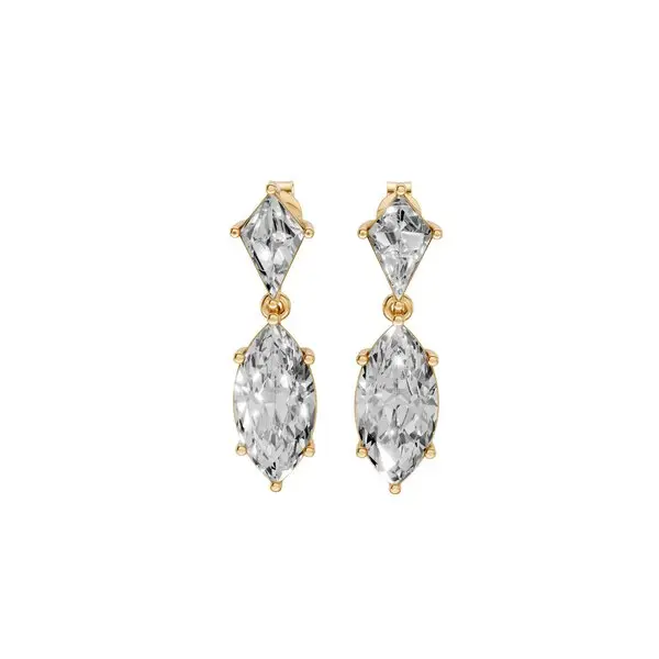AYA FINE JEWELRY 2.57 Ct Marquise & Kite Lab Grown Diamond Drop Earrings In 14k Gold - Yellow