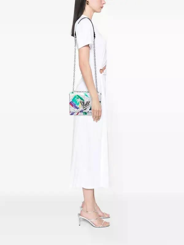 LOUIS VUITTON 2019 Leather Splash Print Twist Mm Crossbody Bag