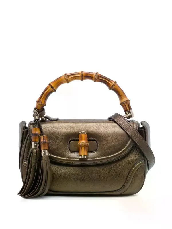 Gucci 2016-2026 Medium Leather New Bamboo Satchel - Brown