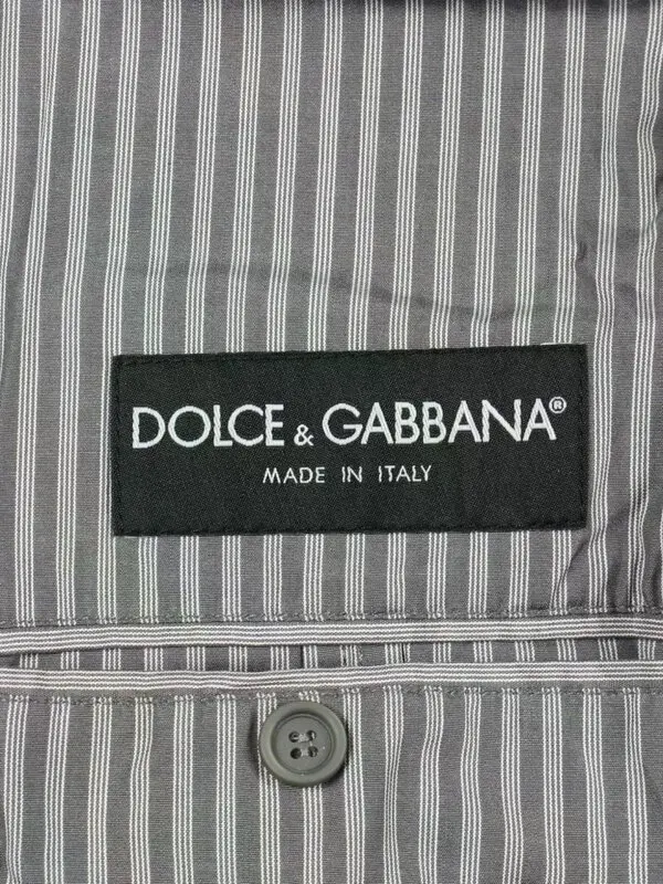 Dolce & Gabbana 2010s Stand-collar Striped Shirt Jacket