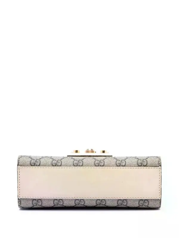Gucci Gg Supreme Padlock Crossbody Bag - Neutrals