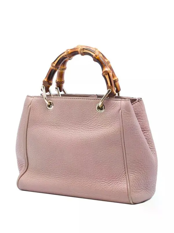 Gucci Calfskin Bamboo Shopper Satchel - Pink