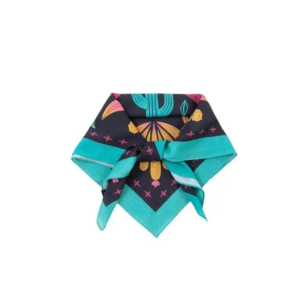 Saachi Sahara Oversized Bandana - Blue/pink/yellow