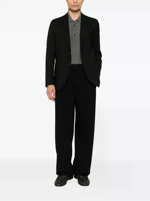 Giorgio Armani Pleated Wide-leg Trousers - Black