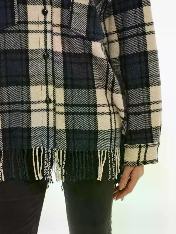 Woolrich Fringed Checked Overshirt